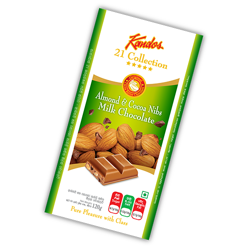 Almond and Cocoa Nibs Milk Chocolate 110g | Kandos